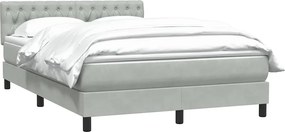 Box spring postel s matrací světle šedá 160x210 cm samet 3316503