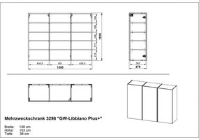 Krémová předsíňová skříňka 138x103x38 cm Libbiano – Germania