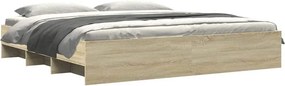 Rám postele bez matrace Dub Sonoma 200x200cm Dřevěné konstrukce 3295627
