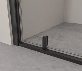 Erga Sydney, sprchový kout s 1-křídlými dveřmi 80(dveře) x 100(stěna) x 195 cm, 6mm čiré sklo, černý profil, ERG-V02-SYDNEY-D080G100-BK
