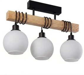 BRILAGI - Přisazený lustr WOOD GLASS 3xE27/60W/230V borovice/černá/bílá