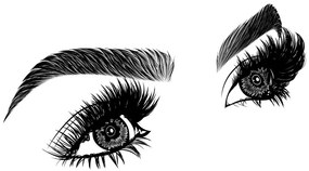 Tapeta minimalistické ženské oči - 375x250 cm