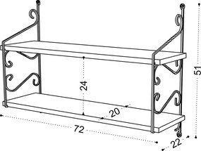 Nástěnná polička Seramoni dub přírodní