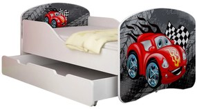 Dětská postel - Car + jméno 140x70 cm + šuplík