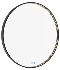 Nimco - Zrcadlo s LED osvětlením, průměr 60 cm, dotykový senzor, černá ZPC 31000RVX-90