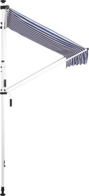 Rozpěrná markýza Westerly 350x120 cm – bílá/modrá