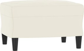 Křeslo s podnožkou krémové 60 cm samet 3201213