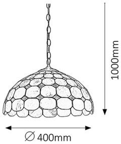 Rabalux 8076 - Tiffany vitrážový lustr na řetězu MARVEL 2xE27/60W/230V