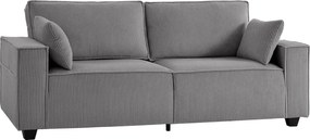 HOMCOM 3místná pohovka, šířka 218 cm, široké područky, 2 polštáře, pohodlná manšestrová pohovka, polstrovaná — Aosom