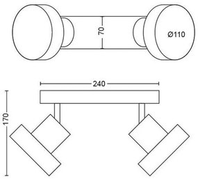 Philips 50602/31/P0 - LED Bodové svítidlo BUKKO 2xLED/4,5W/230V