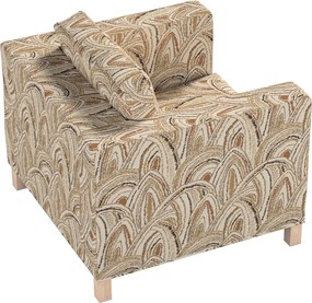 Potah na křesko IKEA Karlanda, krátký barva béžová látka pletený vzor, vzorované