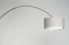 Stojací designová oblouková lampa Adamo Soffito Taupe Yersey