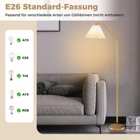 Costway Stojací lampa obývací pokoj 168 cm E27 oblouková lampa s nastavitelnou