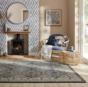 Flair Rugs, Kusový koberec Cooper Babylon Traditional Blue, 80x150, modrá, ložnice