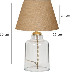 Stolní lampa Glastor krémová