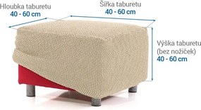 Super strečové potahy NIAGARA smetanová taburet (40 - 60 cm)