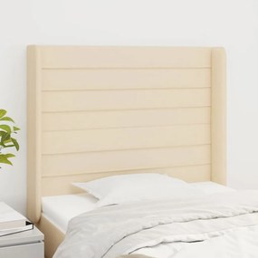 Čelo postele typu ušák krémové 83x16x118/128 cm textil 3119699