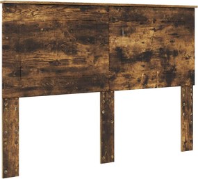Rám postele s čelo Kouřový dub 140 x 190 cm Kompozitní dřevo 3409644