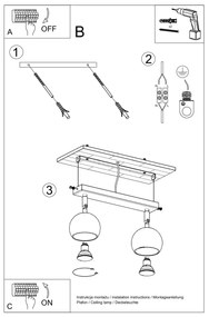 Bodové svítidlo Oculare, 2x černé kovové stínítko, (možnost polohování)