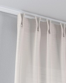 Záclona na dvojitých hačcích flex barva krémová látka poloprůhledná, pletený vzor