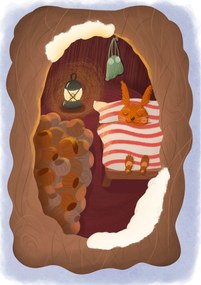 Kristýna Pýchová | Šikovná veverka Rám: Černý, Velikost: 60 x 40 cm