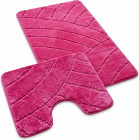 Kvalitex Koupelnová a WC předložka oblouky růžové SADA 60 x 100 cm + 60 x 50 cm