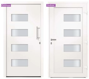 Vchodové dveře hliník a PVC bílé 100 x 210 cm,  3056819