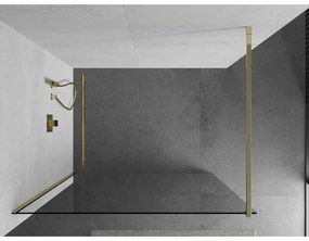 Mexen Kioto sprchová zástěna WALK-IN 8mm, 100x200 cm, sklo čiré/zlatý profil, 800-100-101-50-00