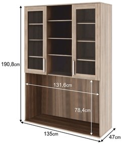 Kondela Skříňka na TV sklo, dub sonoma, DUNAJ TYP 6