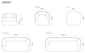 Křeslo z textilie bouclé v cihlové barvě Jenny – Micadoni Home