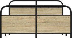Kovový rám postele bez matrace dub sonoma 160 x 200 cm 3318651