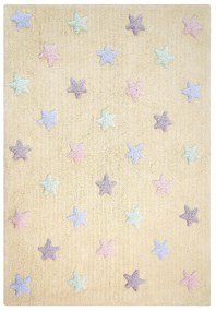 Lorena Canals koberce Pro zvířata: Pratelný koberec Tricolor Stars Vanilla Rozměry koberců: 120x160