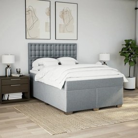 Box spring postel s matrací světle šedá 140 x 190 cm textil 3290497
