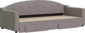Válenda s přistýlkou a zásuvkami taupe 80 x 200 cm textil 3197564
