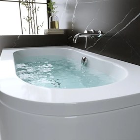 BPS-koupelny Akrylátová asymetrická vana s krycím panelem HYD-EBI140L 140x75 cm LEVÁ, bílá