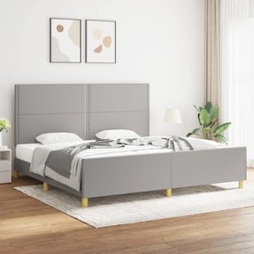 Rám postele bez matrace světle šedý 200 x 200 cm textil 3125000