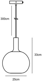 Závěsný lustr z opálového skla Alton pro žárovku E27 ø25cm  - Nordlux