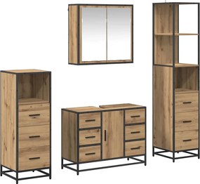 Sada koupelnového nábytku 4 ks Artisanový dub Kompozitní dřevo 3402567