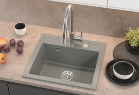 Šedý kuchyňský granitový dřez QUADRON JOHNNY 110 bez baterie