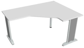 Stůl ergo lomený levý 160×120 cm - Hobis Flex FEV 60 L Dekor stolové desky: bílá, Barva nohou: Stříbrná