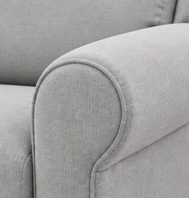 křeslo relaxační, odpočinkové, ušák, dřevo/textil, 101x95x75 cm, přírodní/světle šedá, Dekorino VILAR