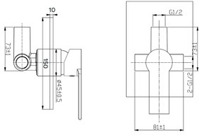 Mereo Dita sprchová podomítková baterie bez přepínače Mbox hranatý kryt mosaz chrom CBE60105DC