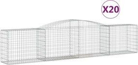 Klenuté gabionové koše 20ks 400x50x80/100 cm pozinkované železo 3146993