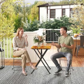 Sedací souprava 3 ks jídelní souprava pro 2 osoby skládací jídelní stůl se 2 skládacími židlemi na terasu balkon teakové dřevo
