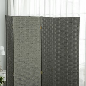 HOMCOM Dřevěný 4-panelový rozdělovač místností, rozměry 159,5Š x 169,5V x 1,6H cm | Aosom