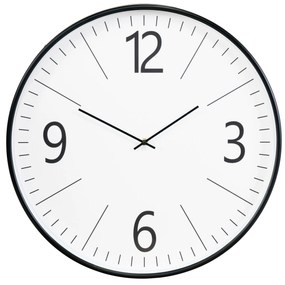 House Nordic Nástěnné hodiny, plast, černobílé, , tichý chod\nø51 cm
