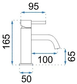 REA-B4102 - Umyvadlová baterie LUNGO 16,5 cm černá