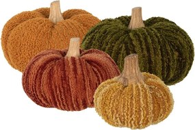 Tmavě cihlová látková dekorace dýně Pumpkin M - Ø 12*10 cm