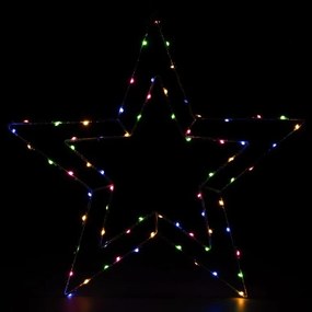 Nexos  91102 NEXOS Vánoční LED dekorace stříbrná hvězda, 50 cm, barevná