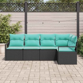 Set pohovek 5 ks Černá polyratan 3346386